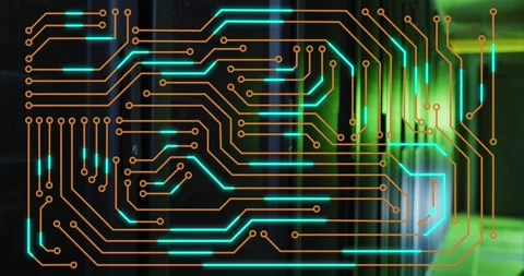 Animation of microprocessor connections ... | Stock Video | Pond5
