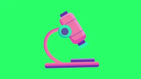 Animation microscope on green screen. | Stock Video | Pond5