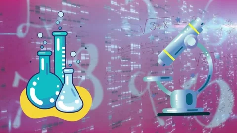 Animation of microscope over digital dat... | Stock Video | Pond5