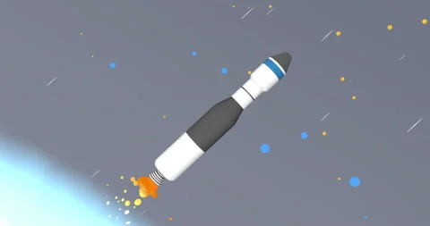 animation of missile disassembly stages ... | Stock Video | Pond5