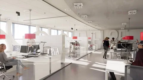Animation on a modern office interior A | Stock Video | Pond5