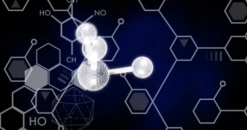 Animation of molecule over chemical form... | Stock Video | Pond5