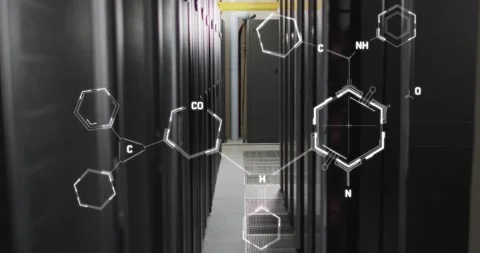 Animation of molecule structures against... | Stock Video | Pond5