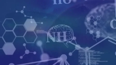 Animation of molecule structures over co... | Stock Video | Pond5