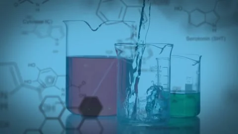 Animation of molecule structures over fi... | Stock Video | Pond5