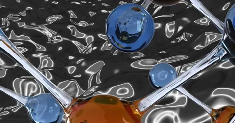 Animation of molecules over glowing, liq... | Stock Video | Pond5