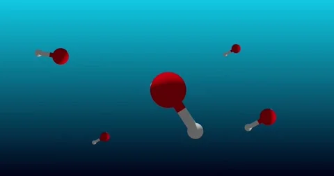 Animation of molecules rotating on blue ... | Stock Video | Pond5