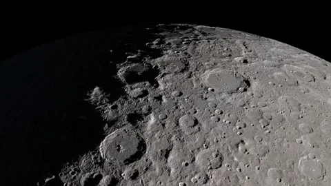 Animation of the Moon, detailed lunar cr... | Stock Video | Pond5