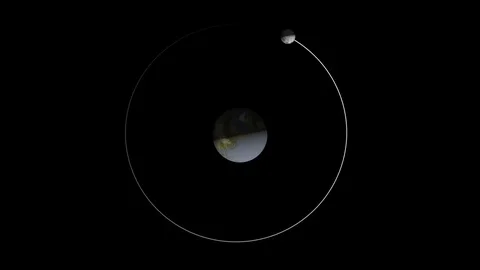 Animation of the moon spinning around th... | Stock Video | Pond5