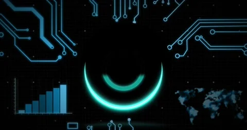 Animation of motherboard and data loadin... | Stock Video | Pond5