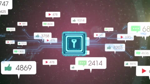 Animation of motherboard with key icon a... | Stock Video | Pond5