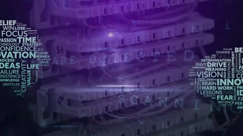 Animation of motivating text with digita... | Stock Video | Pond5