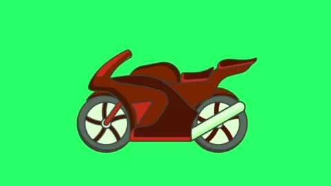 Animation motorcycle on green screen. | Stock Video | Pond5