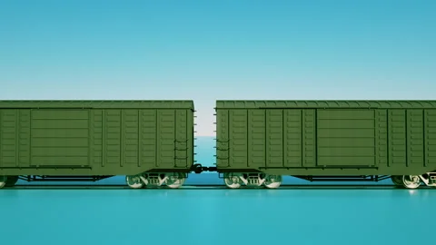 Animation of the movement of train on a ... | Stock Video | Pond5