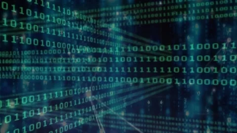 Animation of moving binary codes over do... | Stock Video | Pond5