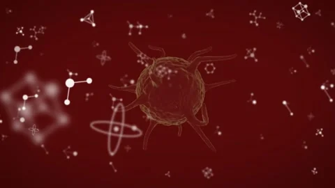 Animation of moving cells over red backg... | Stock Video | Pond5