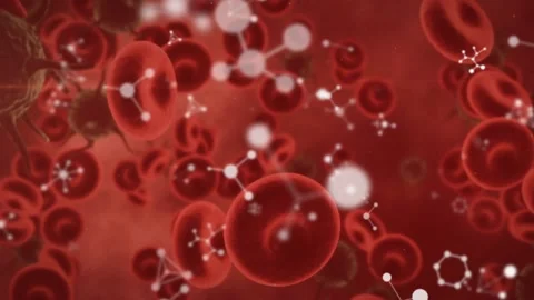 Animation of moving cells over red backg... | Stock Video | Pond5