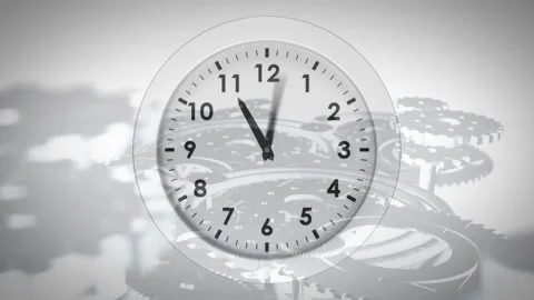 Animation of moving clock cog wheels on ... | Stock Video | Pond5
