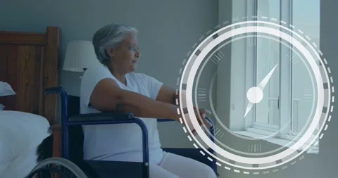 Animation of moving clock over disabled ... | Stock Video | Pond5