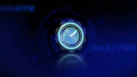 Animation of moving clock over globe and... | Stock Video | Pond5