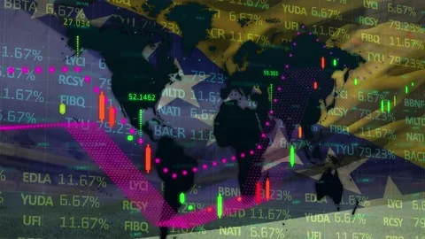 Animation of moving digital graph with m... | Stock Video | Pond5