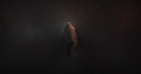 Animation of moving ghost and smoke on b... | Stock Video | Pond5