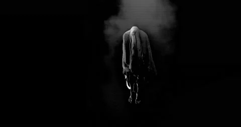 Animation of moving ghost and smoke on b... | Stock Video | Pond5