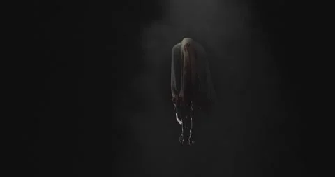 Animation of moving ghost and smoke on b... | Stock Video | Pond5