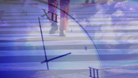 Animation of moving hands on clock over ... | Stock Video | Pond5