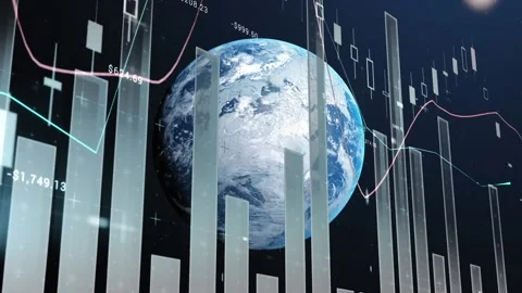 Animation of moving multiple graphs and ... | Stock Video | Pond5