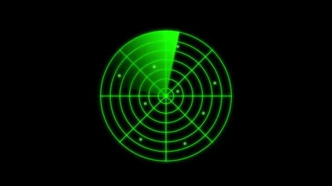 Animation of a moving navigation radar s... | Stock Video | Pond5