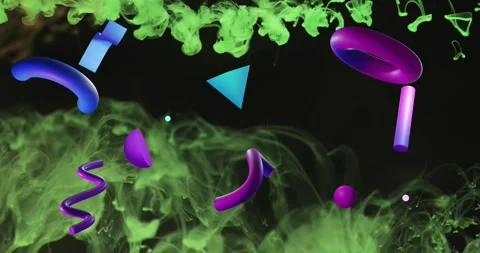 Animation of moving shapes and clouds on... | Stock Video | Pond5