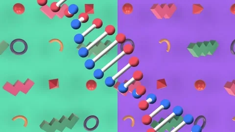 Animation of moving shapes and dna stran... | Stock Video | Pond5
