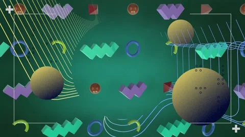 Animation of moving shapes and spots on ... | Stock Video | Pond5