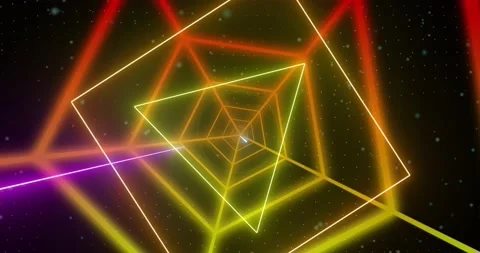 Animation of moving shapes on black back... | Stock Video | Pond5