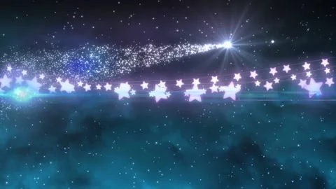 Animation of moving stars and clouds on ... | Stock Video | Pond5