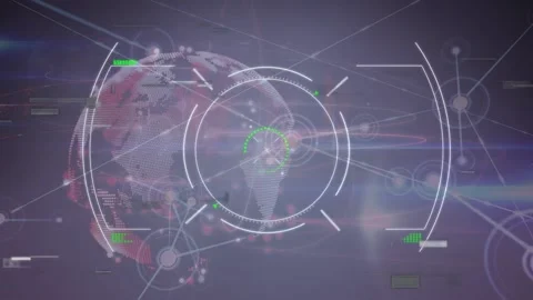 Animation of moving target and globe on ... | Stock Video | Pond5