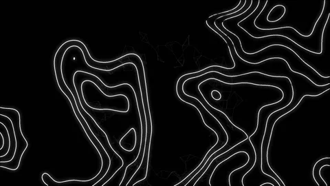 Animation of moving white contour lines,... | Stock Video | Pond5