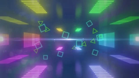 Animation of multi coloured neon pattern... | Stock Video | Pond5