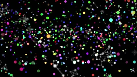 Animation of multicolored floating dots ... | Stock Video | Pond5