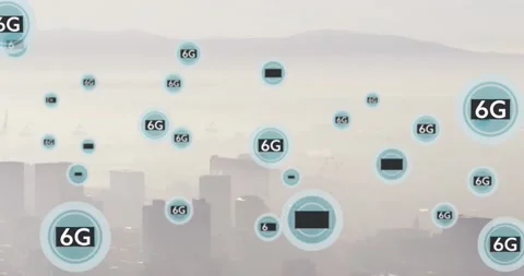 Animation of multiple 5g and 6g text ban... | Stock Video | Pond5