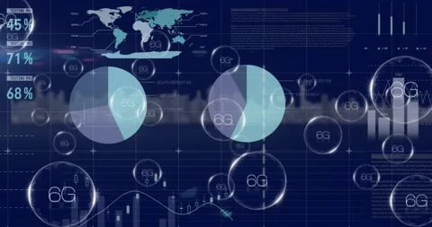 Animation of multiple 6g text banners an... | Stock Video | Pond5