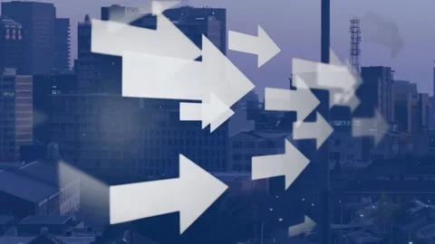 Animation of multiple arrow icons moving... | Stock Video | Pond5