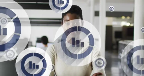 Animation of multiple bar graph icons fl... | Stock Video | Pond5