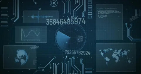 Animation of multiple changing numbers, ... | Stock Video | Pond5