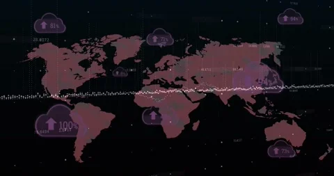 Animation of multiple cloud icons with i... | Stock Video | Pond5