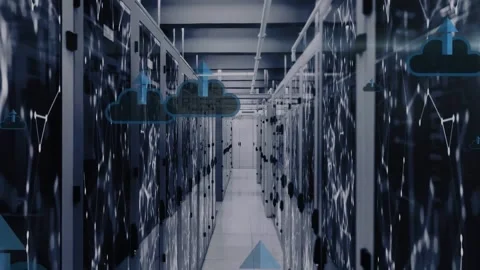 Animation of multiple cloud upload icons... | Stock Video | Pond5