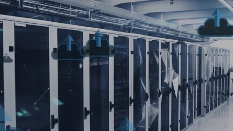 Animation of multiple cloud upload icons... | Stock Video | Pond5