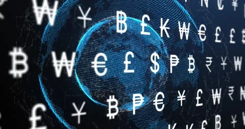 Animation of multiple currency symbols o... | Stock Video | Pond5