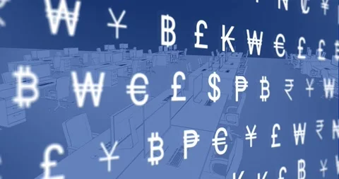 Animation of multiple currency symbols o... | Stock Video | Pond5